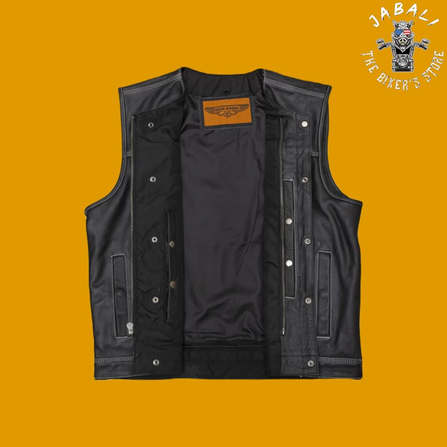 Premium Leather Motorcycle Vest - Stylish, Durable, and Functional